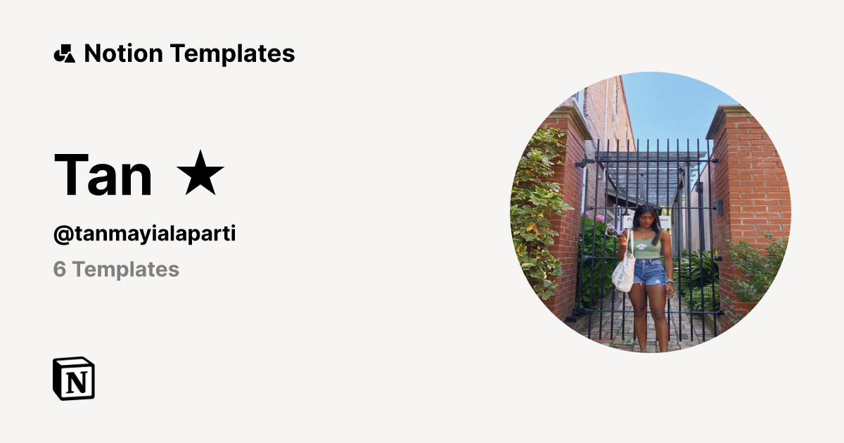 Tan ★ | Template Creator | Notion Marketplace