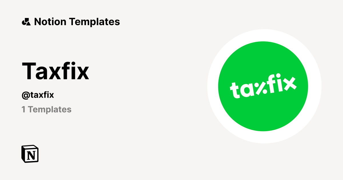 Taxfix | Template Creator | Notion Marketplace
