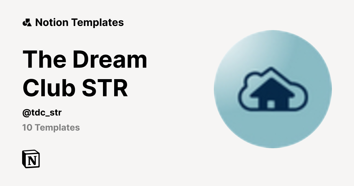 The Dream Club STR | Template Creator | Notion Marketplace