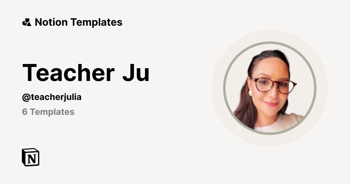 Teacher Ju | Template Creator | Notion Marketplace