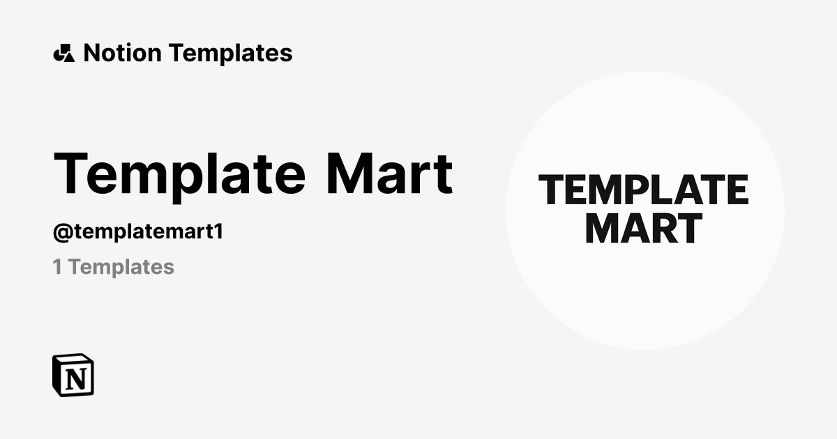 Template Mart | Template Creator | Notion Marketplace