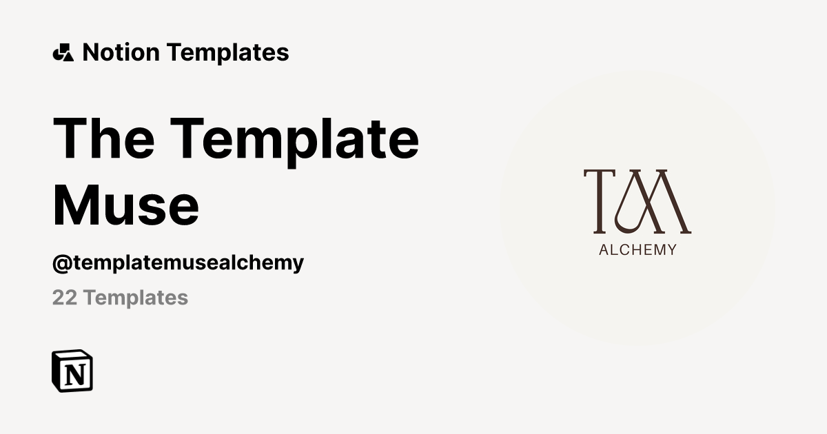 The Template Muse | Template Creator | Notion Marketplace