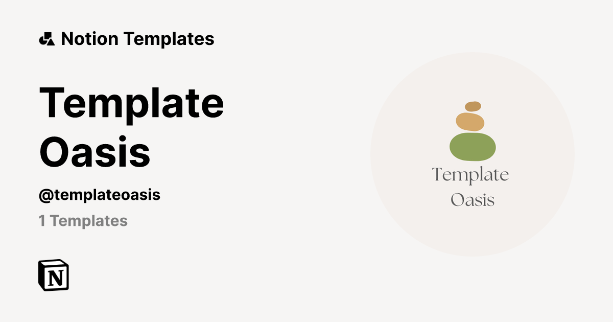 Template Oasis | Template Creator | Notion Marketplace