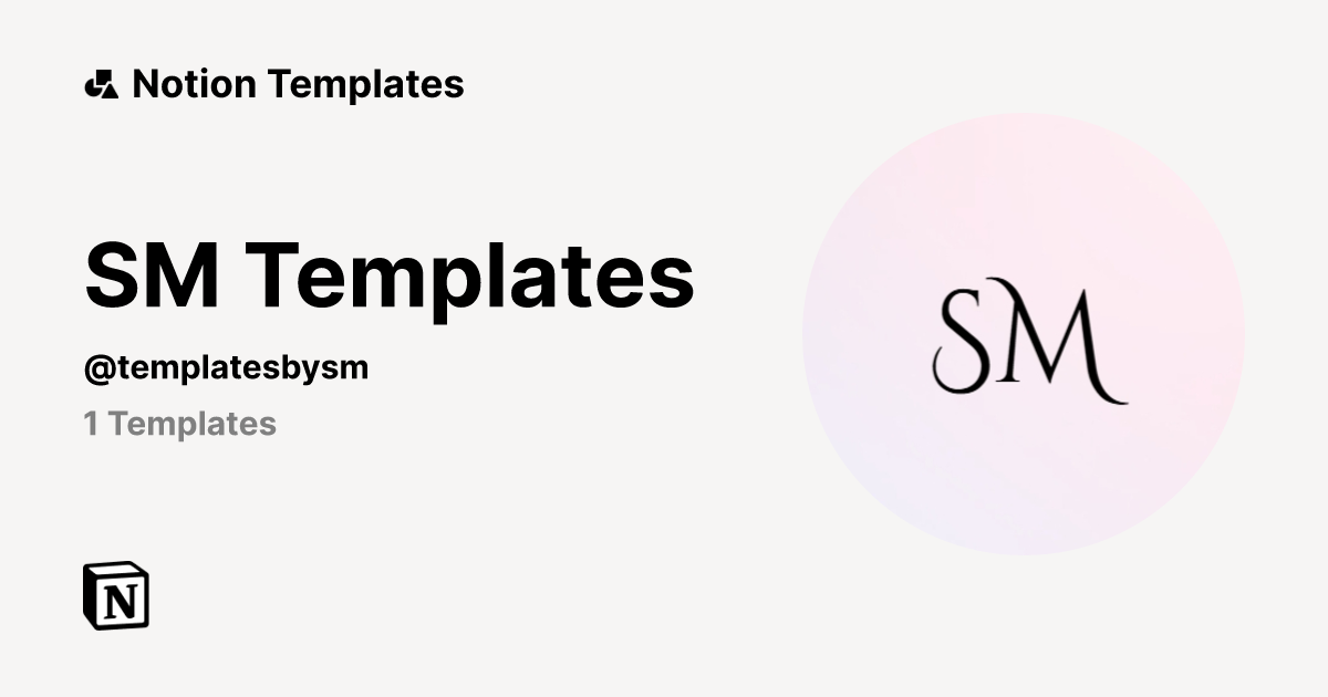 SM Templates | Template Creator | Notion Marketplace