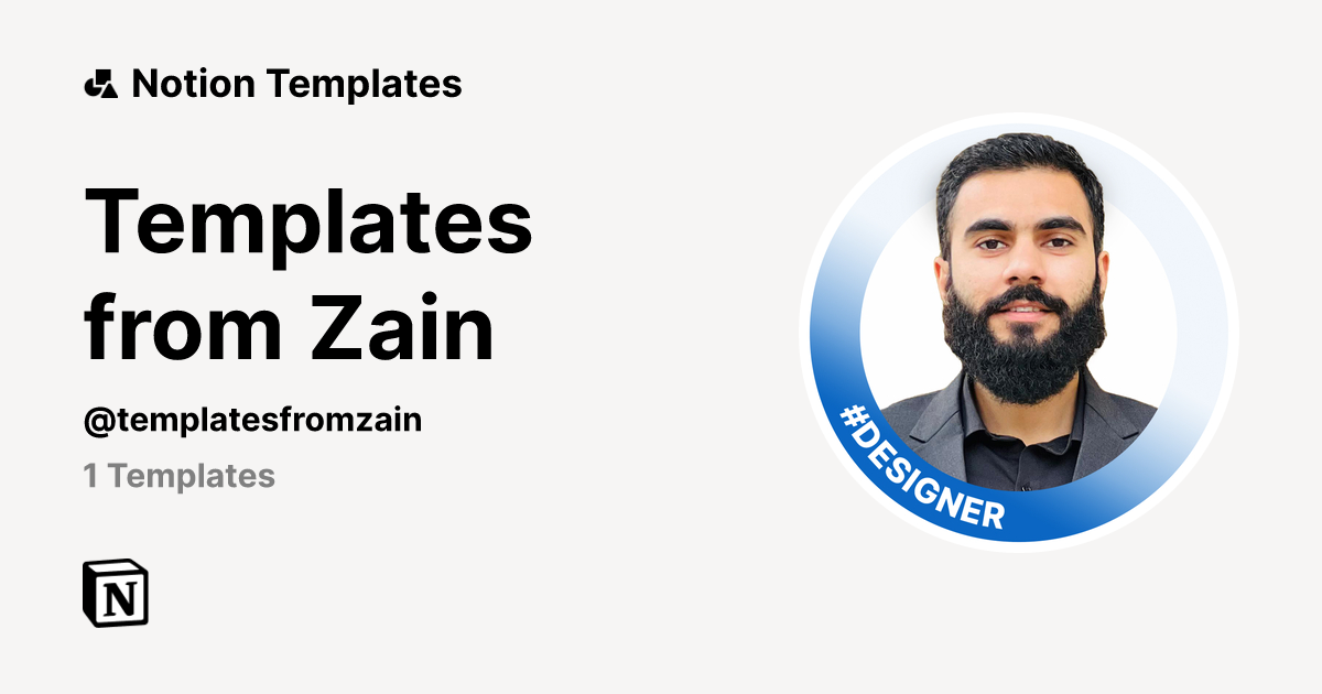 Templates from Zain | Template Creator | Notion Marketplace
