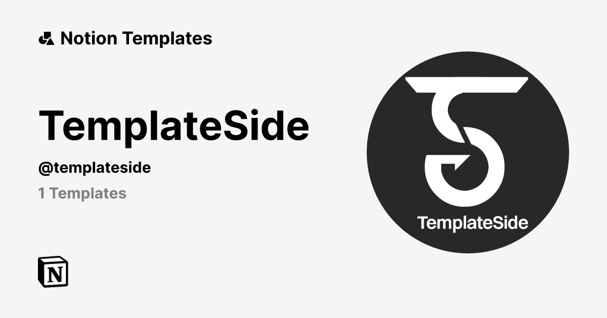 Templateside Template Creator Notion Marketplace