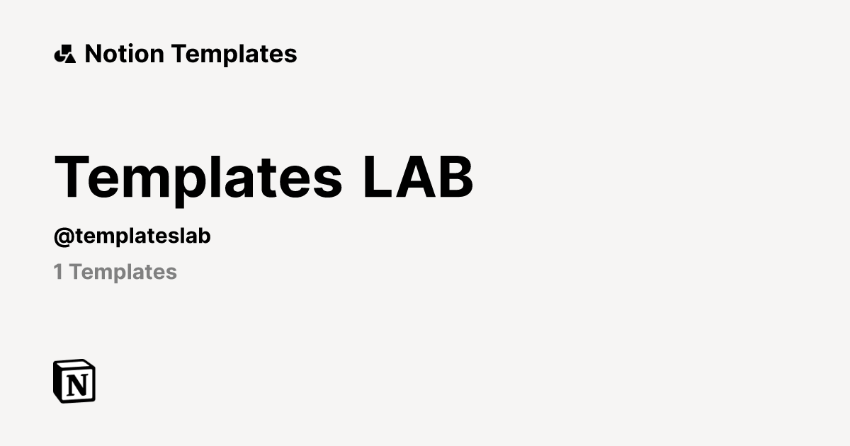 Templates LAB | Template Creator | Notion Marketplace