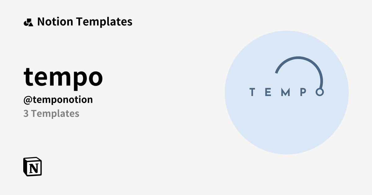tempo | Template Creator | Notion Marketplace