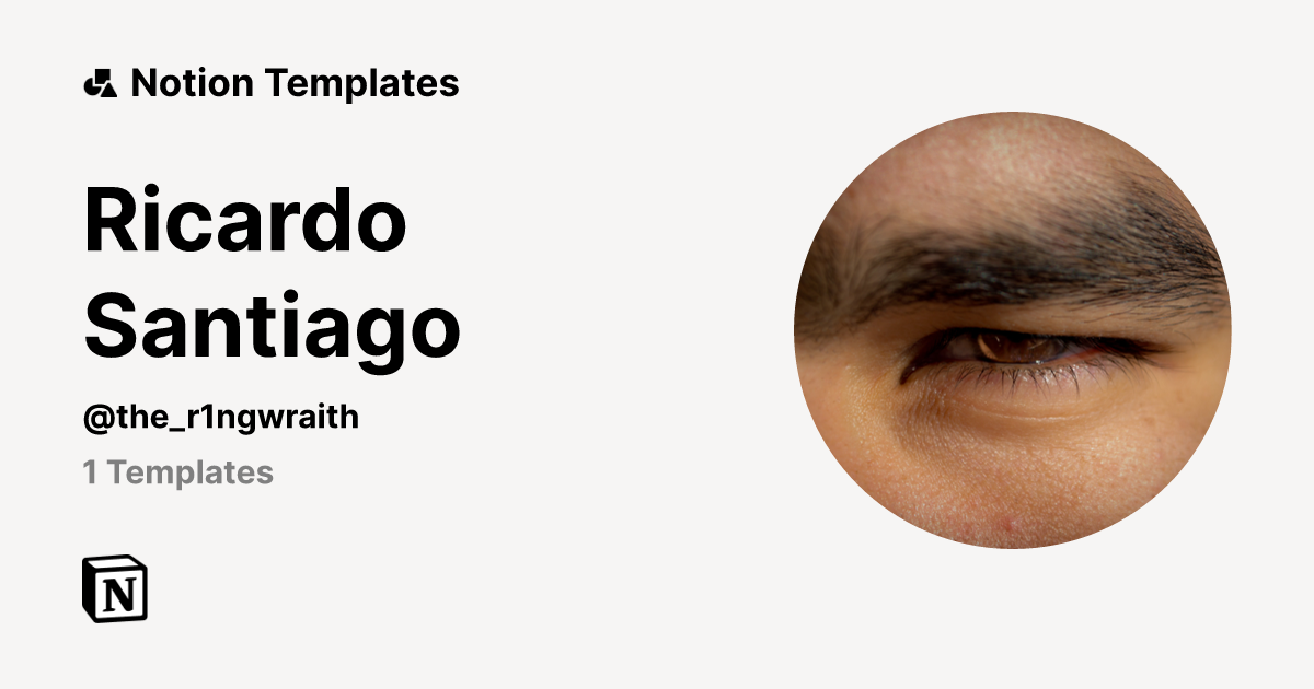 Ricardo Santiago | Template Creator | Notion Marketplace
