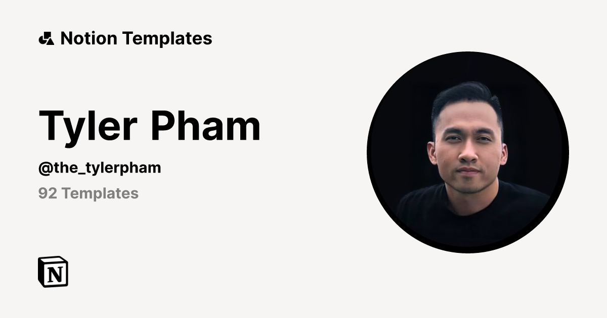 Tyler Pham | Template Creator | Notion Marketplace
