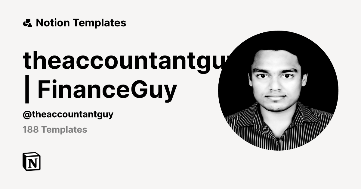 theaccountantguy | FinanceGuy | Template Creator | Notion Marketplace