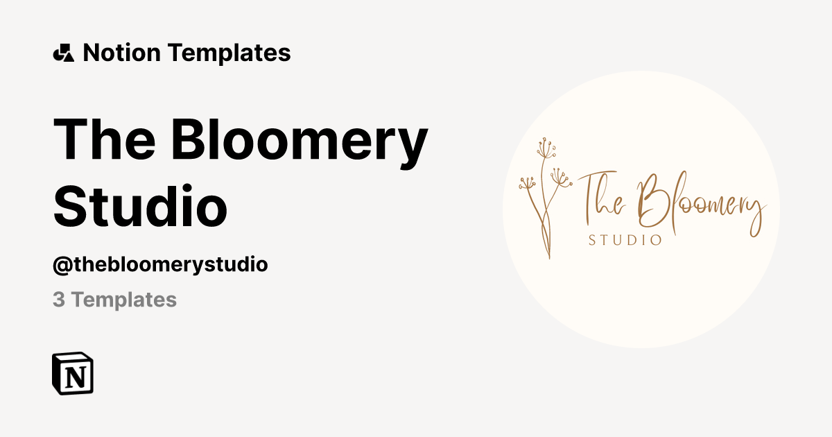 The Bloomery Studio | Template Creator | Notion Marketplace