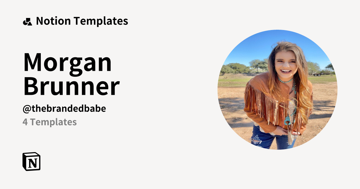 Morgan Brunner | Template Creator | Notion Marketplace