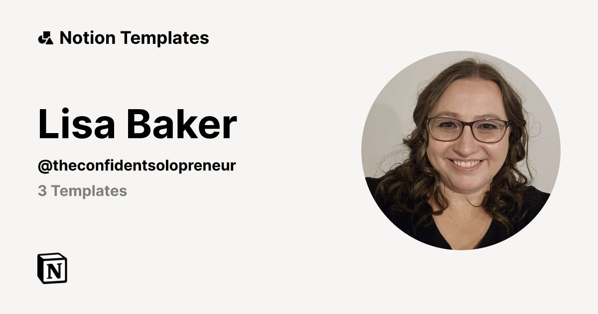 Lisa Baker | Template Creator | Notion Marketplace