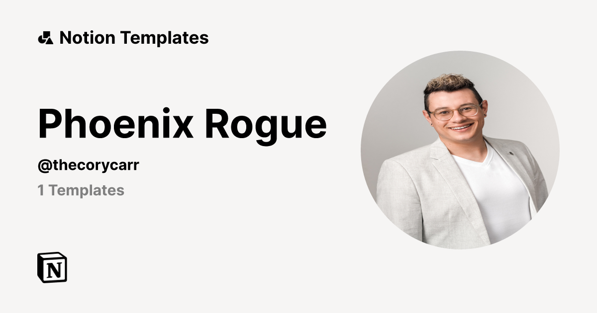Phoenix Rogue | Template Creator | Notion Marketplace