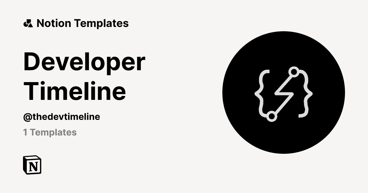 Developer Timeline | Template Creator | Notion Marketplace