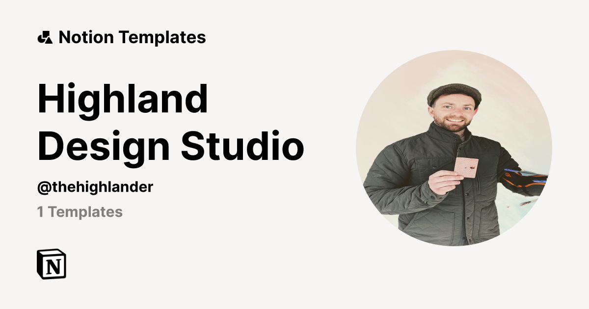 Highland Design Studio | Template Creator | Notion Marketplace
