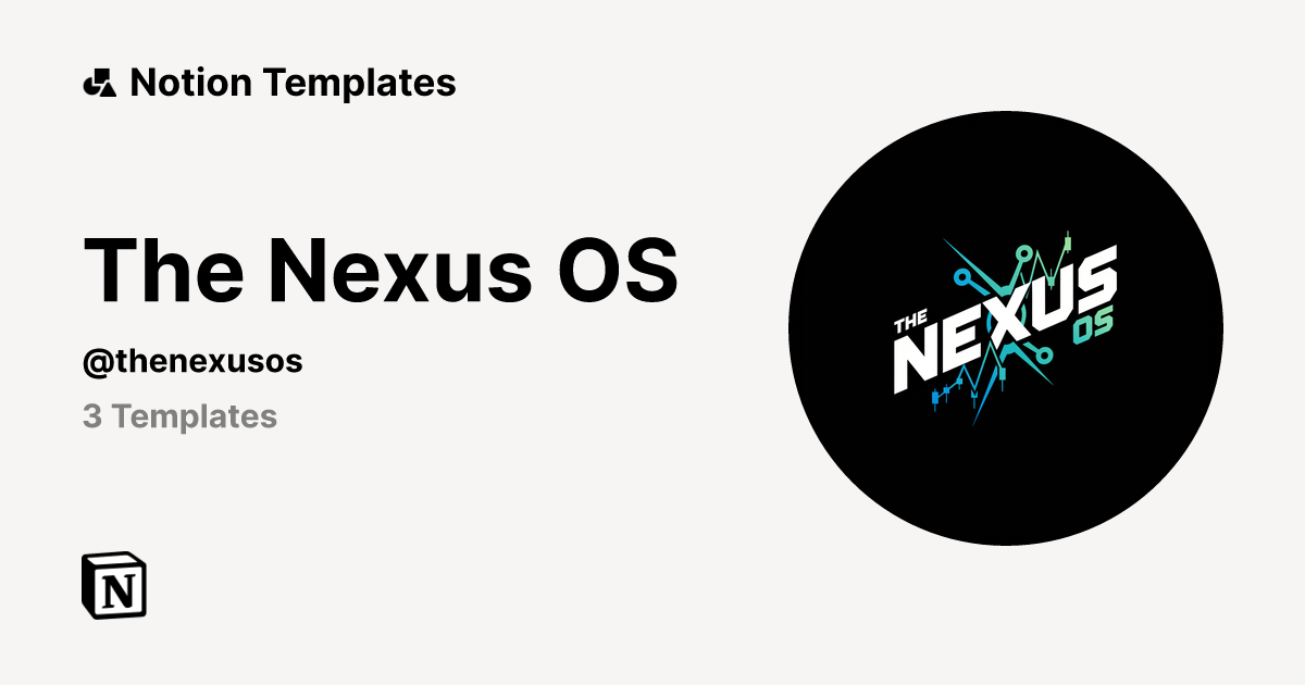 The Nexus OS | Template Creator | Notion Marketplace
