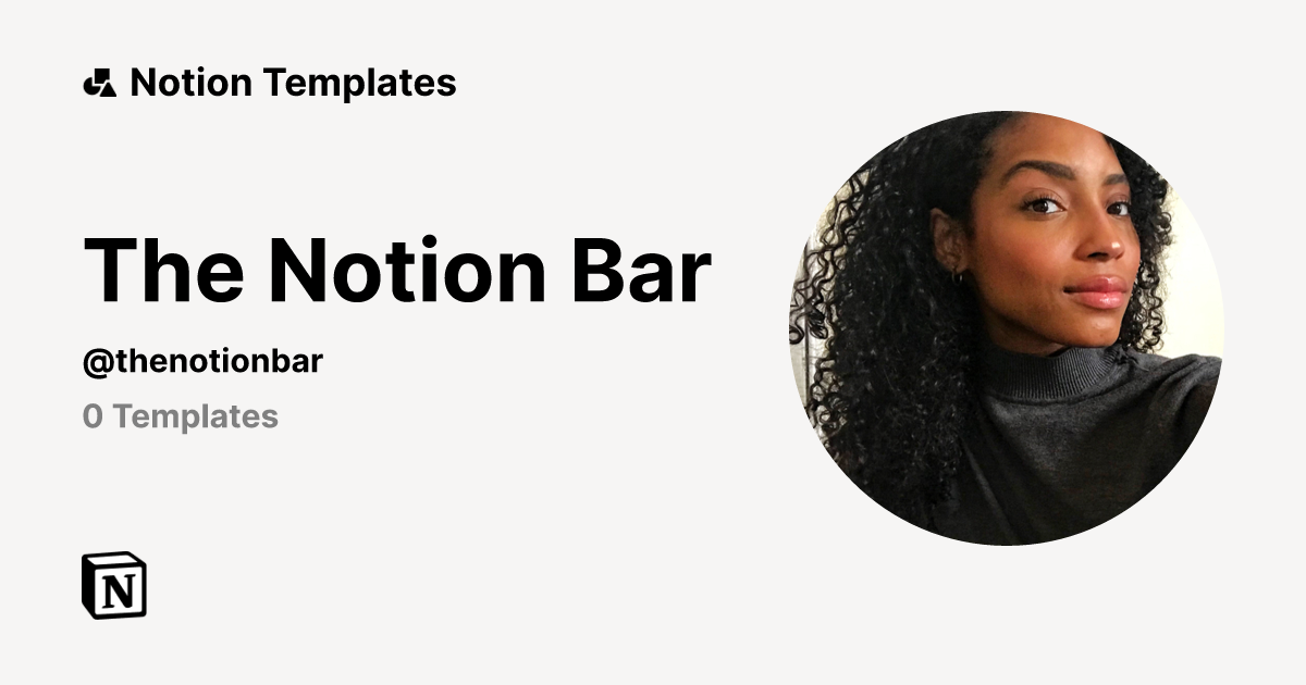 The Notion Bar | Template Creator | Notion Marketplace
