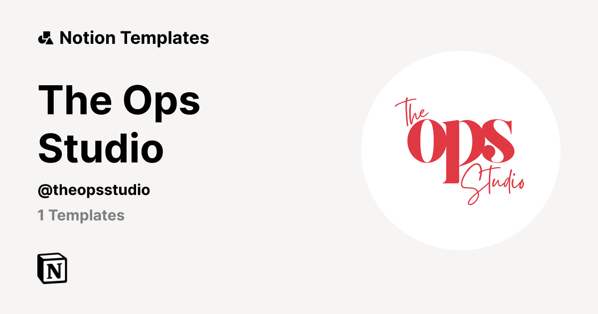 The Ops Studio | Template Creator | Notion Marketplace