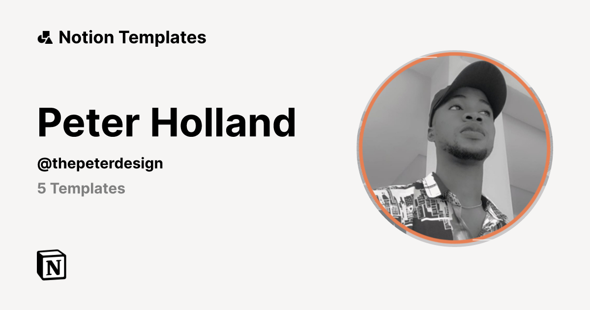 Peter Holland | Template Creator | Notion Marketplace