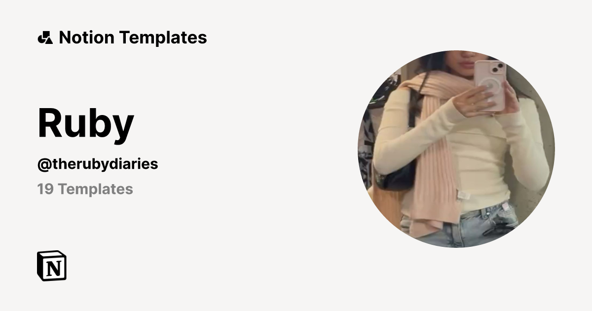 Ruby | Template Creator | Notion Marketplace