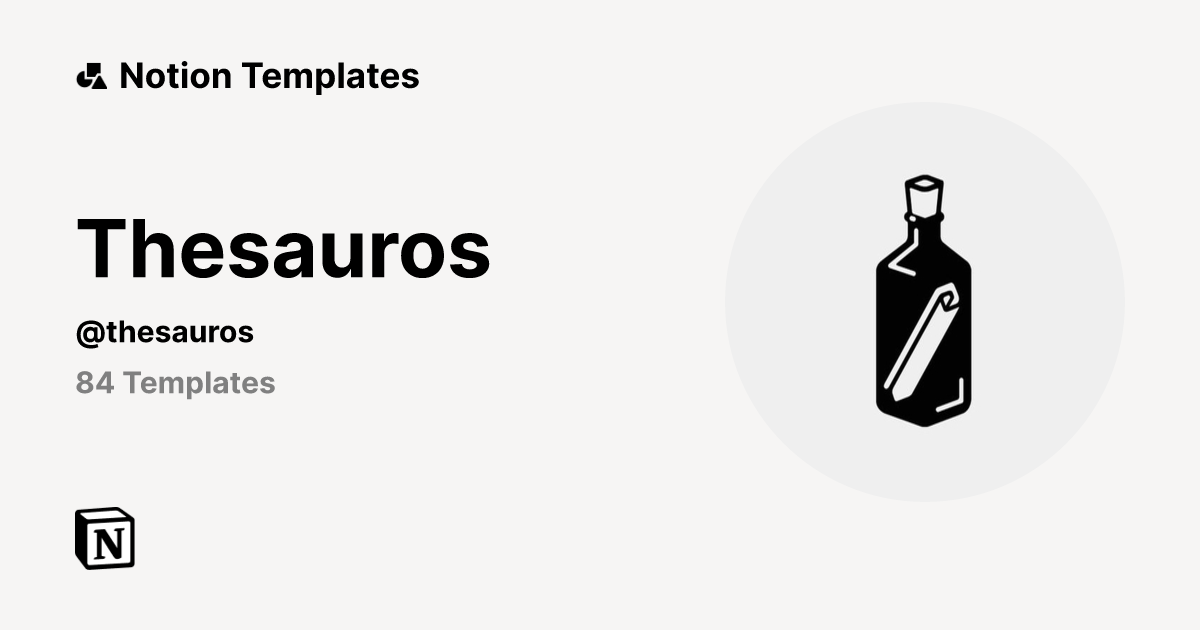 Thesauros | Template Creator | Notion Marketplace