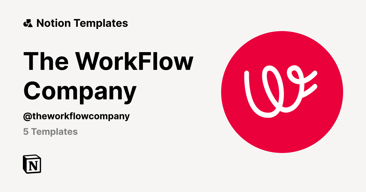 The WorkFlow Company | Template Creator | Notion Marketplace