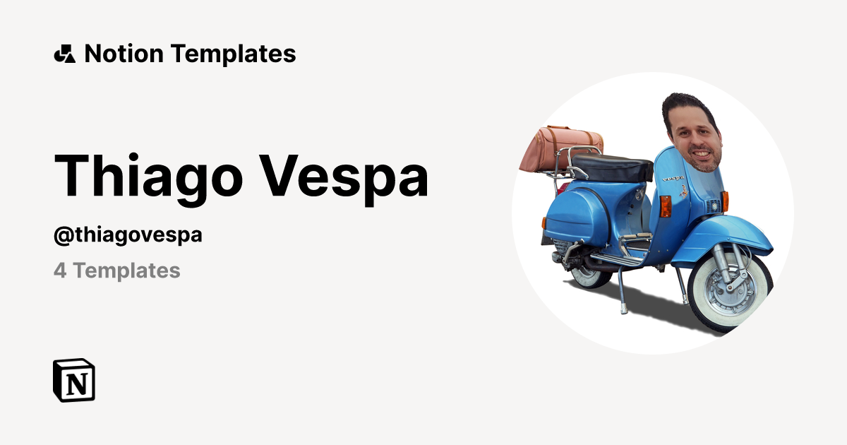 Thiago Vespa | Template Creator | Notion Marketplace