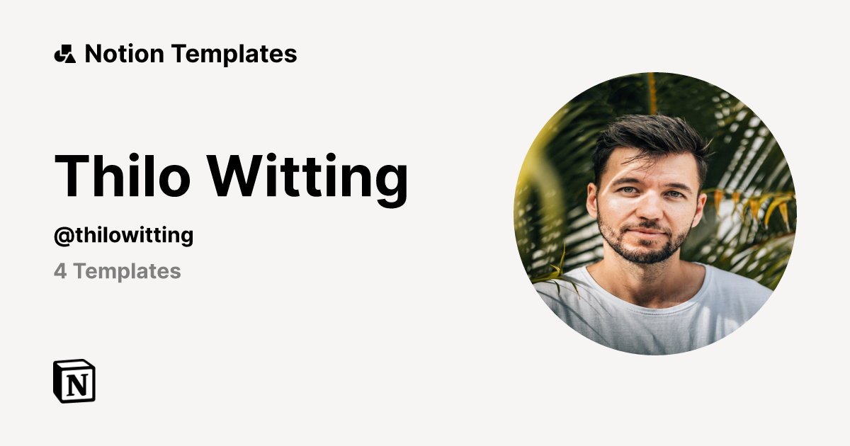 Thilo Witting | Template Creator | Notion Marketplace