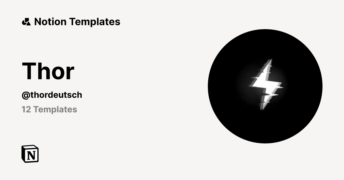 Thor | Template Creator | Notion Marketplace