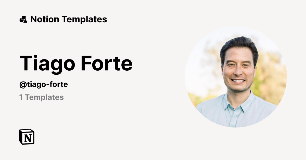 Tiago Forte | Template Creator | Notion Marketplace