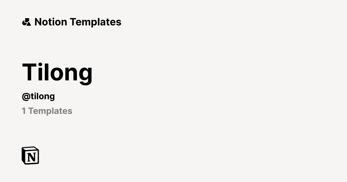 Tilong | Template Creator | Notion Marketplace