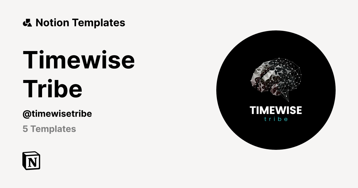 Timewise Tribe | Template Creator | Notion Marketplace