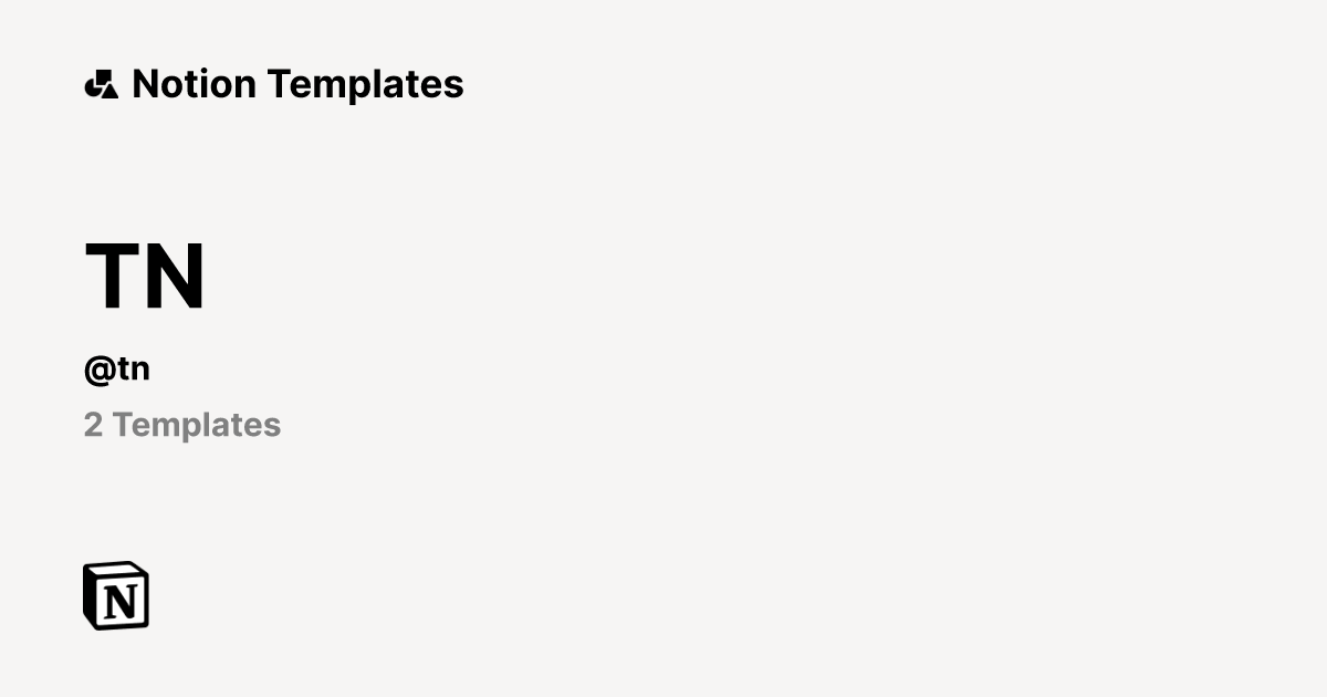 TN | Template Creator | Notion Marketplace