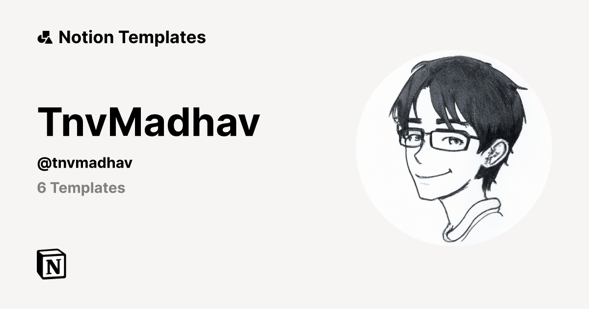 TnvMadhav | Template Creator | Notion Marketplace
