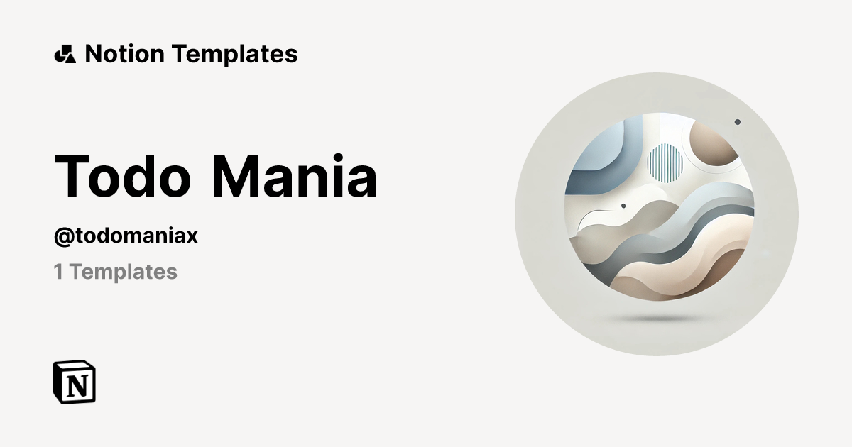 Todo Mania | Template Creator | Notion Marketplace