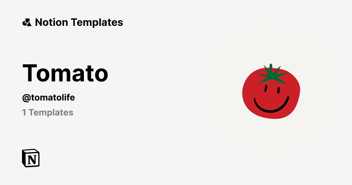 Tomato | Template Creator | Notion Marketplace