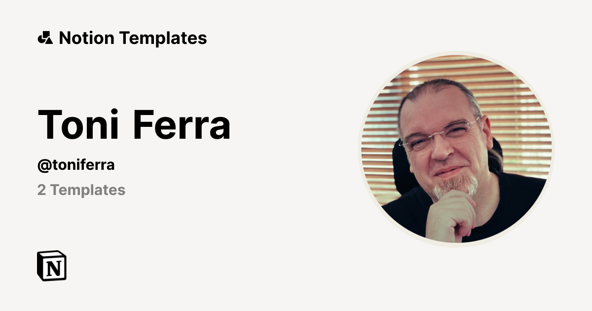 Toni Ferra | Template Creator | Notion Marketplace