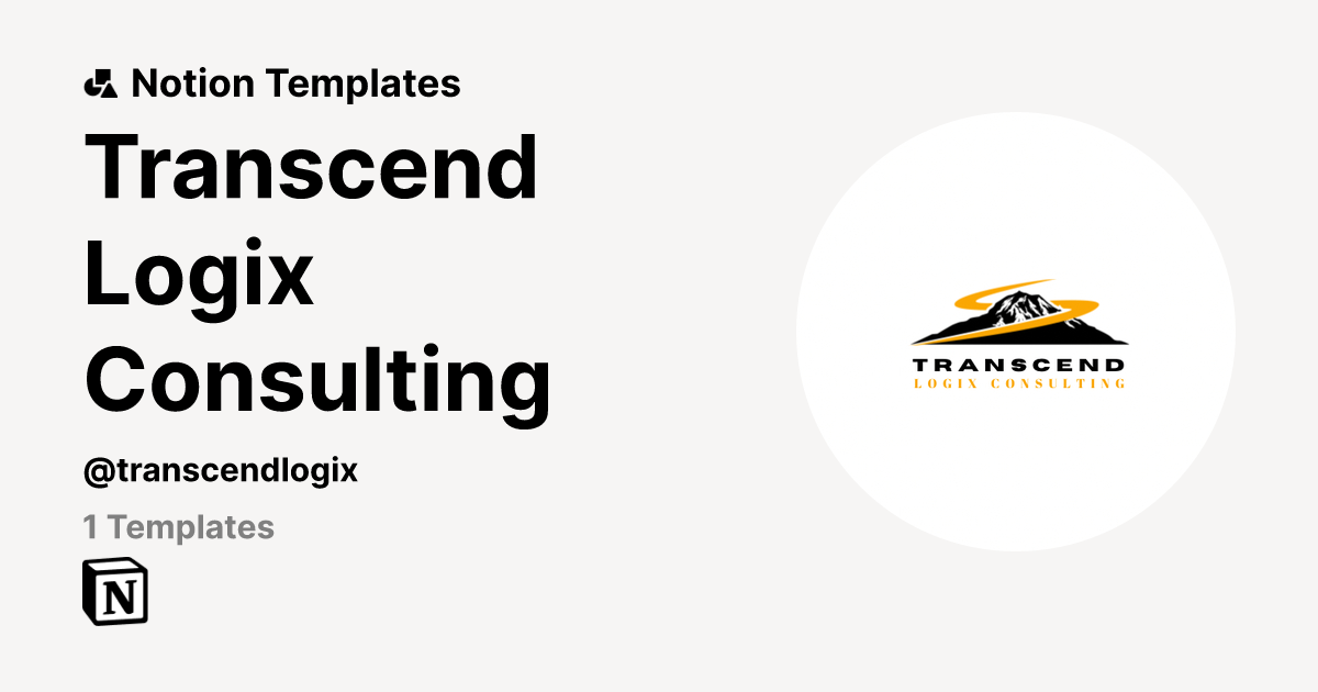 Transcend Logix Consulting | Template Creator | Notion Marketplace