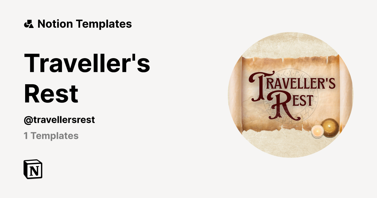 Traveller's Rest | Template Creator | Notion Marketplace