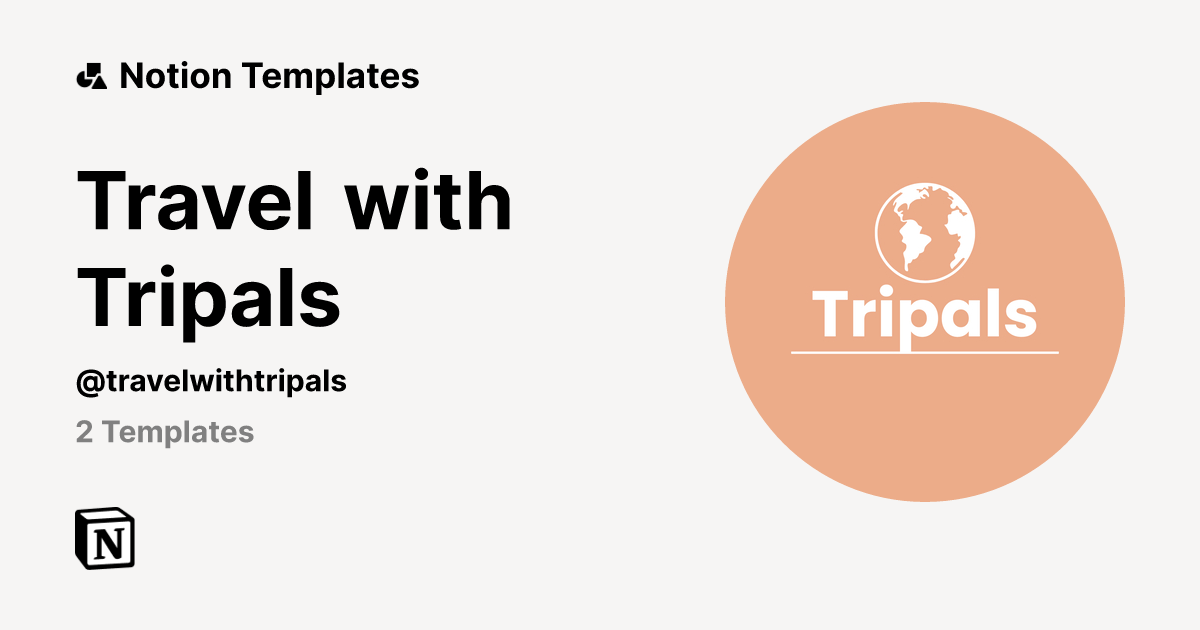 Travel with Tripals | Template Creator | Notion Marketplace