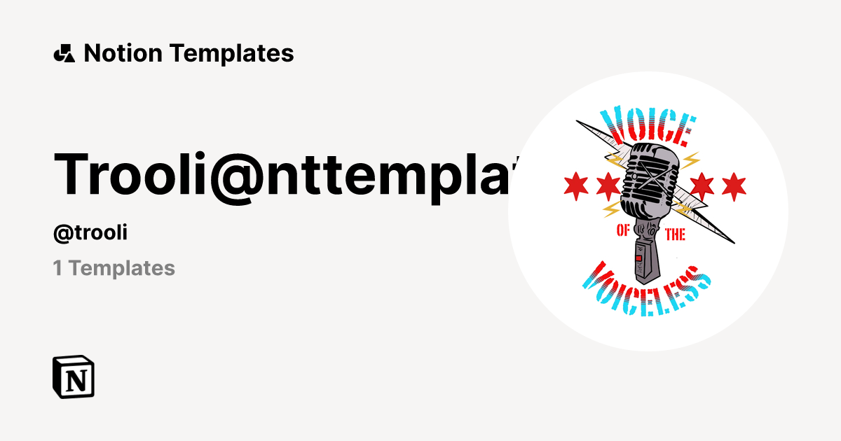 Trooli@nttemplates | Template Creator | Notion Marketplace