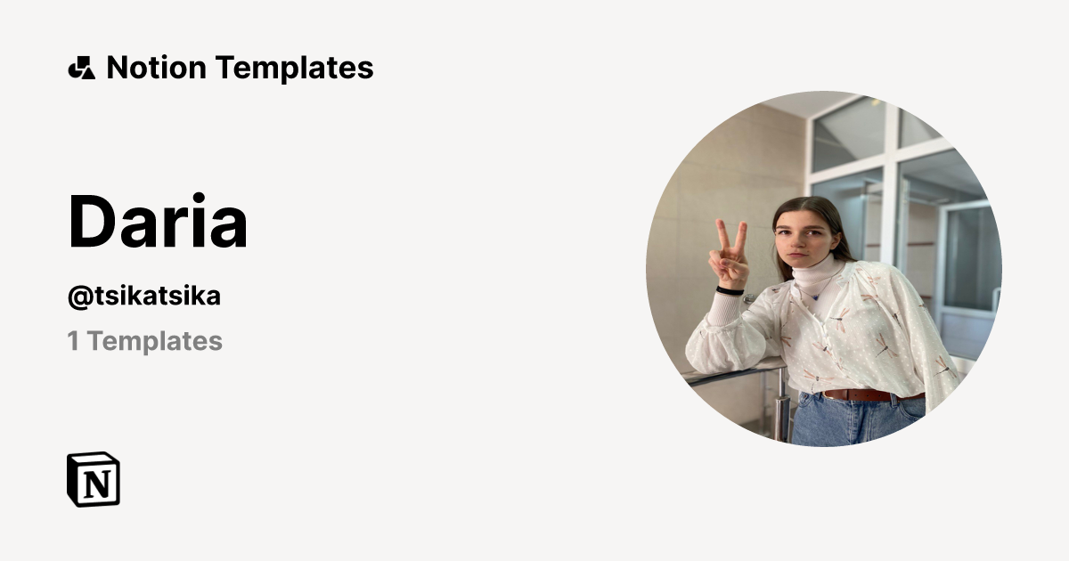 Daria | Template Creator | Notion Marketplace