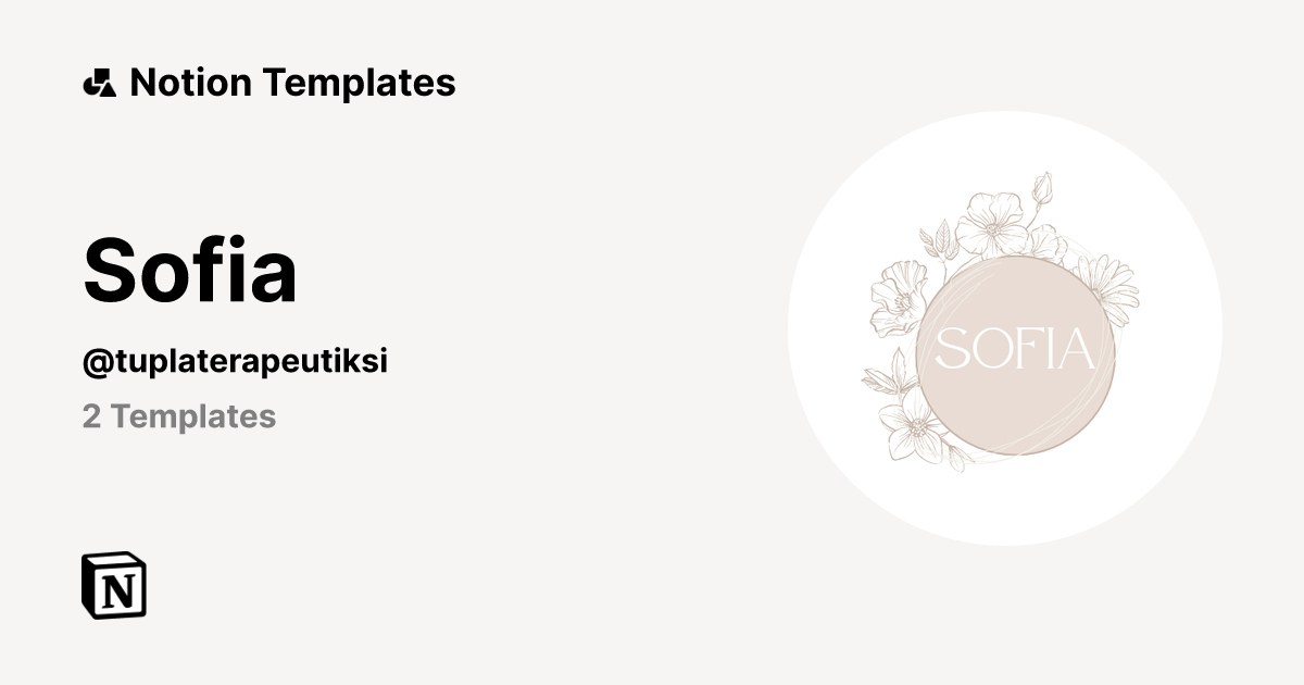 Sofia | Template Creator | Notion Marketplace