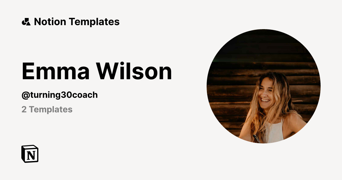 Emma Wilson | Template Creator | Notion Marketplace