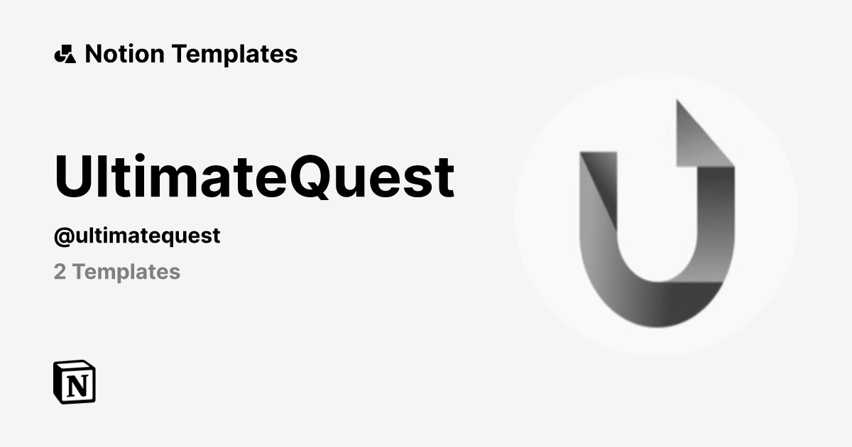 UltimateQuest | Template Creator | Notion Marketplace