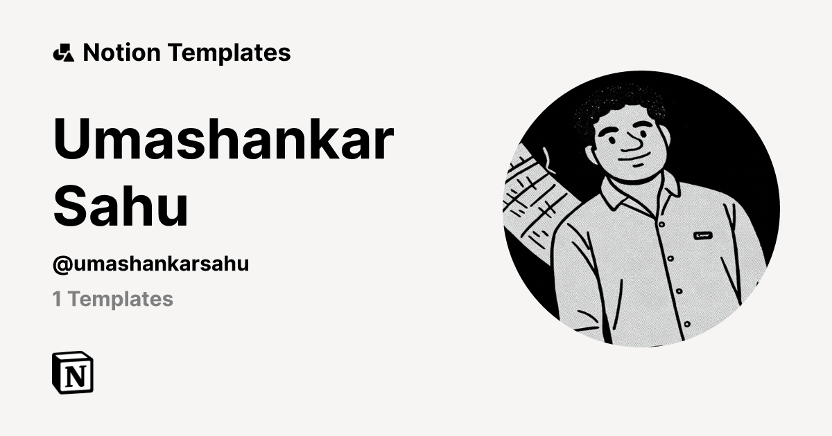 Umashankar Sahu | Template Creator | Notion Marketplace