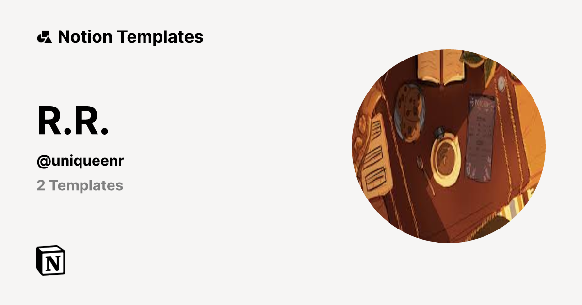R.R. | Template Creator | Notion Marketplace