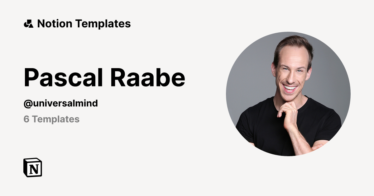 Pascal Raabe | Template Creator | Notion Marketplace
